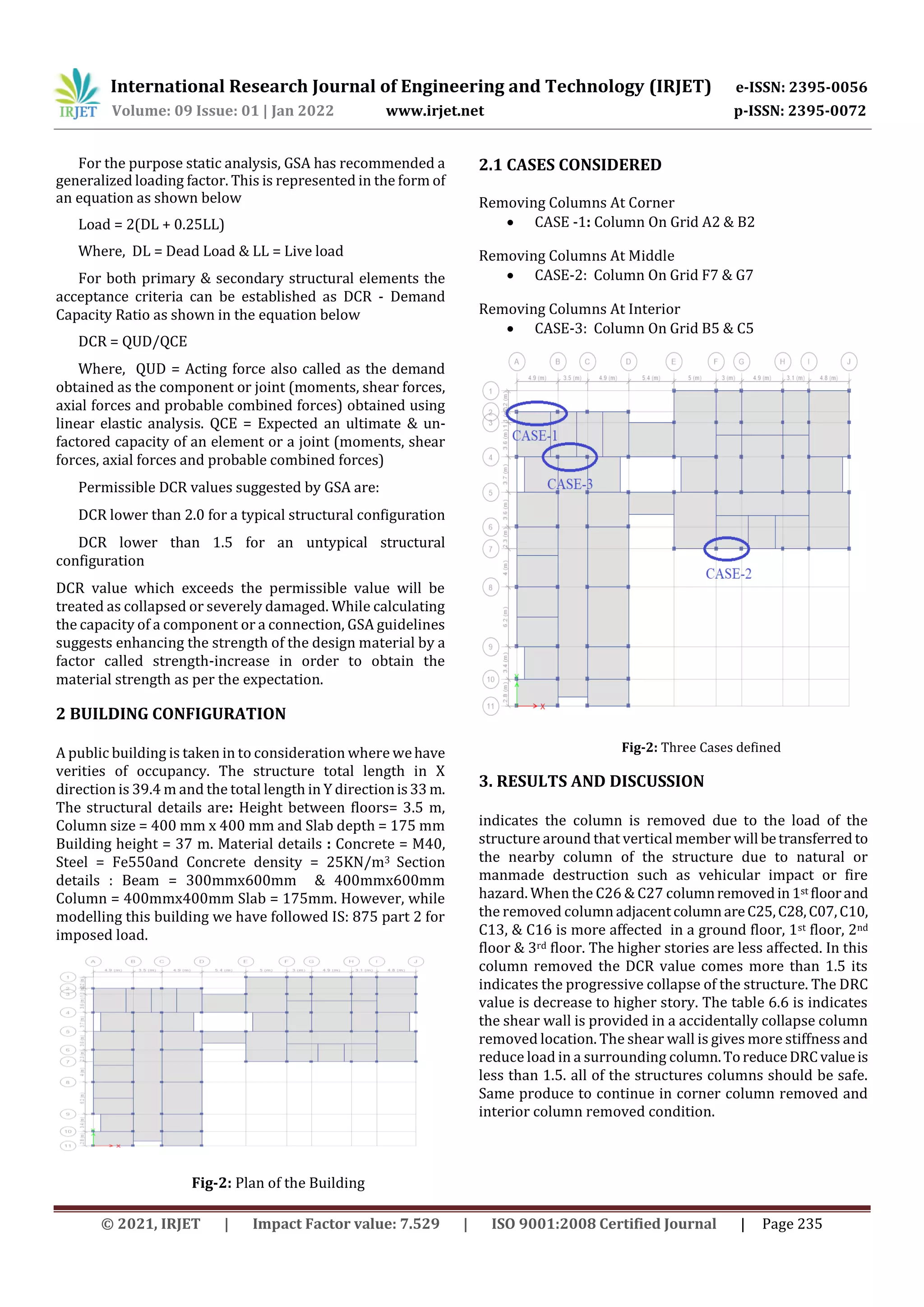 CONTROL OF PROGRESSIVE COLLAPSE OF THE STRUCTURE USING SHEAR WALL | PDF