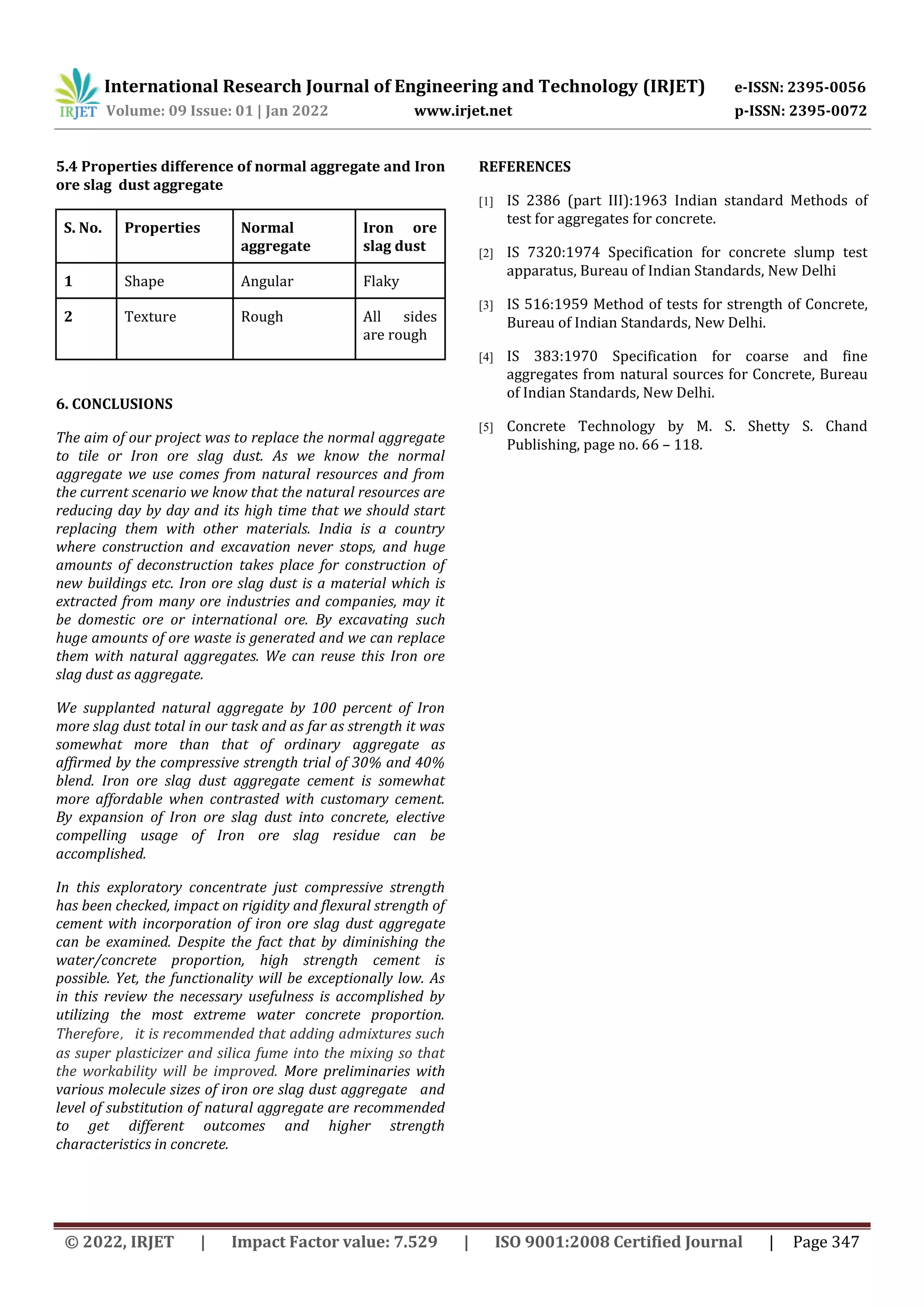 Iron Ore Slag Dust and Cement Block | PDF