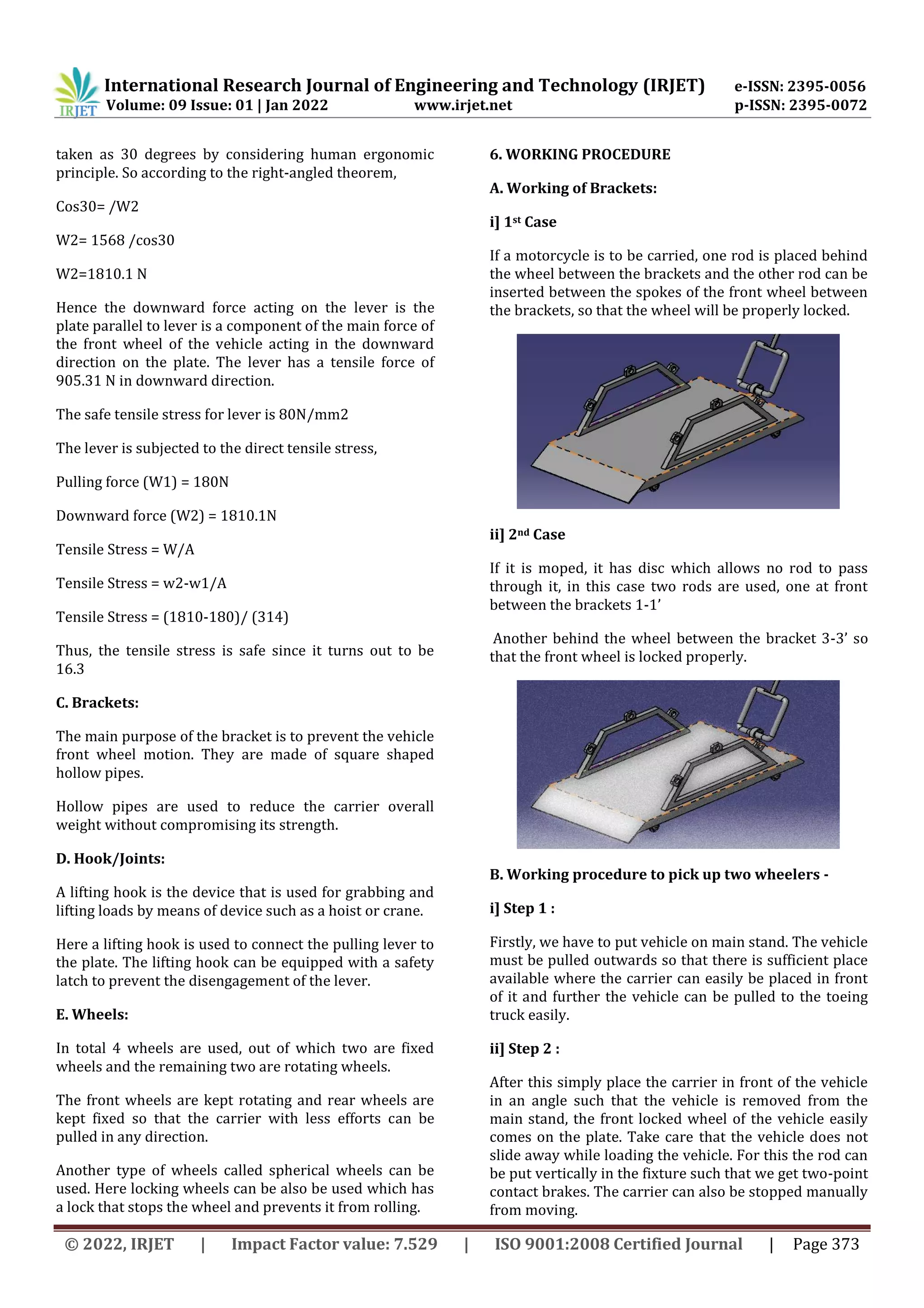 Portable Carrier for Handle Locked Two Wheelers | PDF