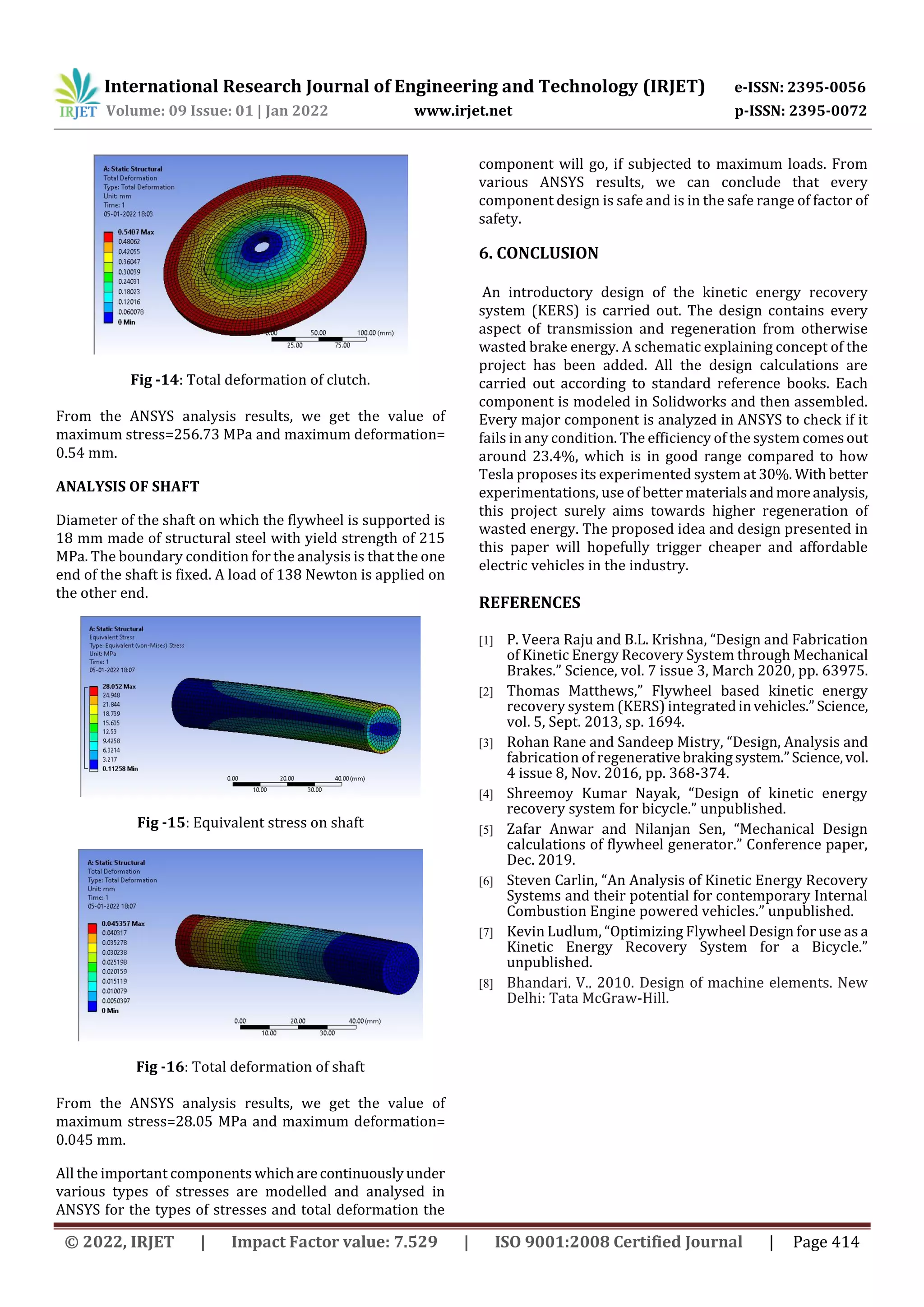 Design and Analysis of Flywheel based Kinetic Energy Recovery System | PDF
