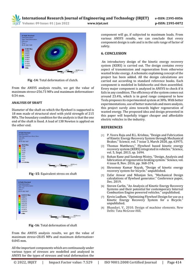 Design and Analysis of Flywheel based Kinetic Energy Recovery System | PDF