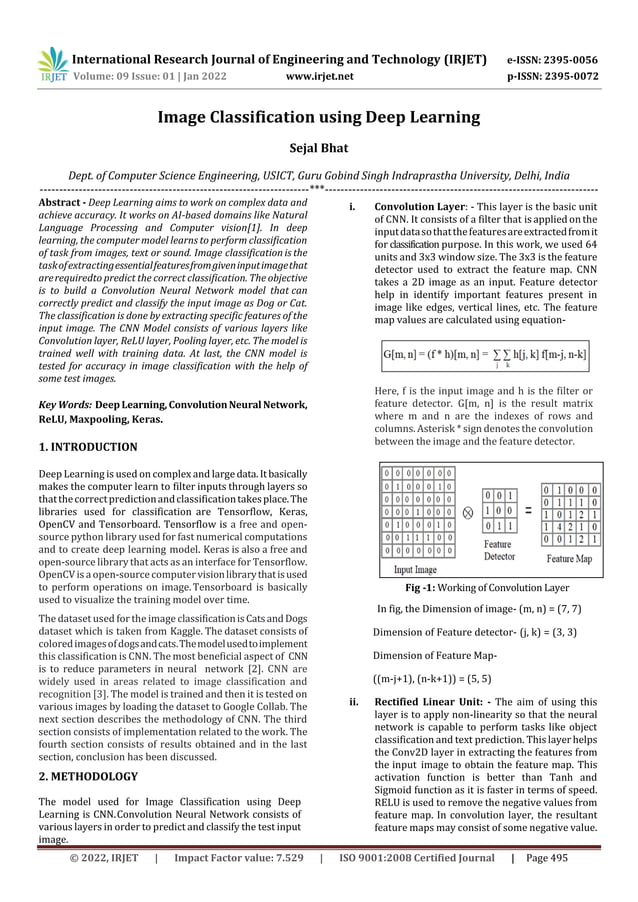Image Classification using Deep Learning | PDF