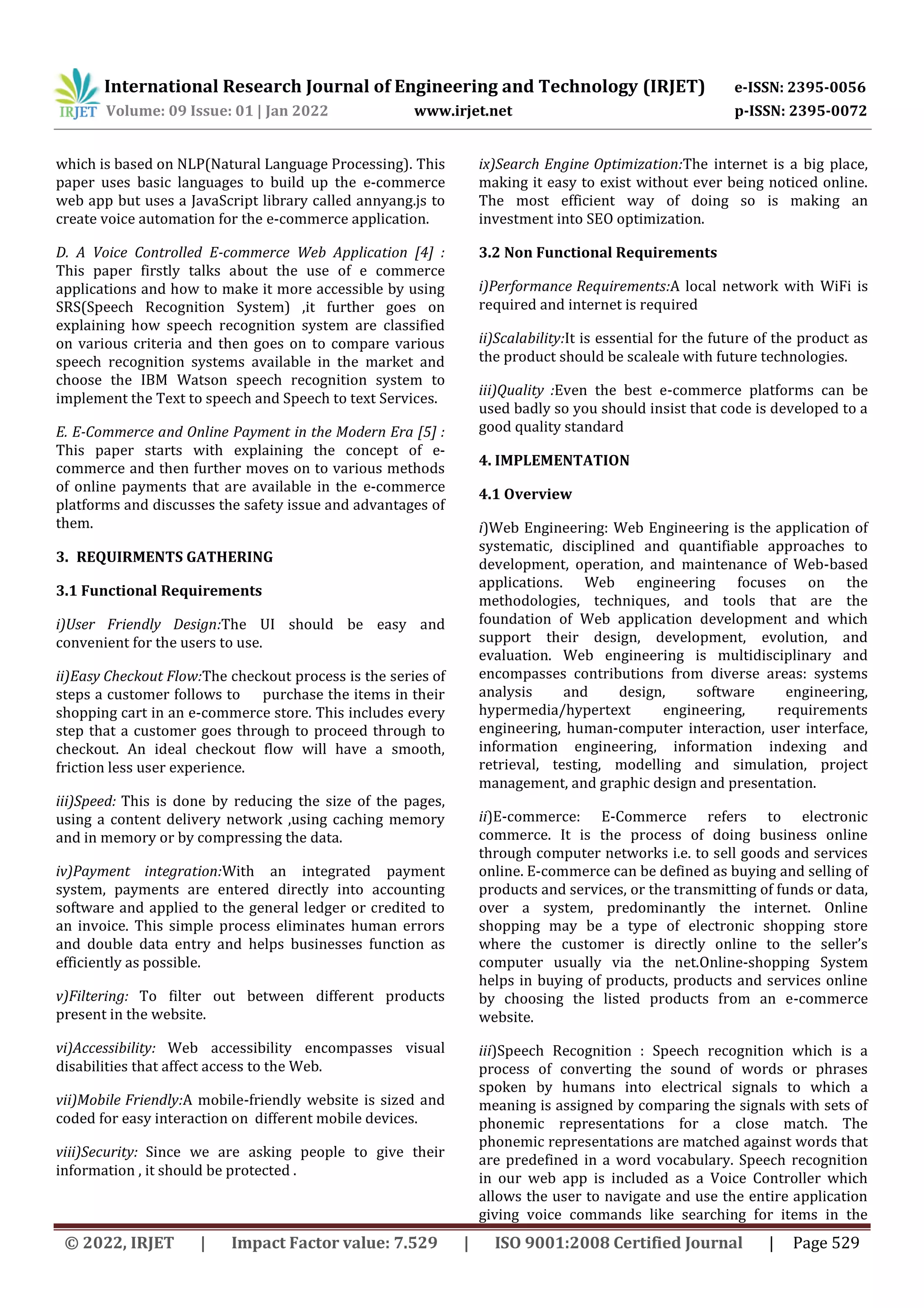 Voice Controlled E-commerce Web App | PDF