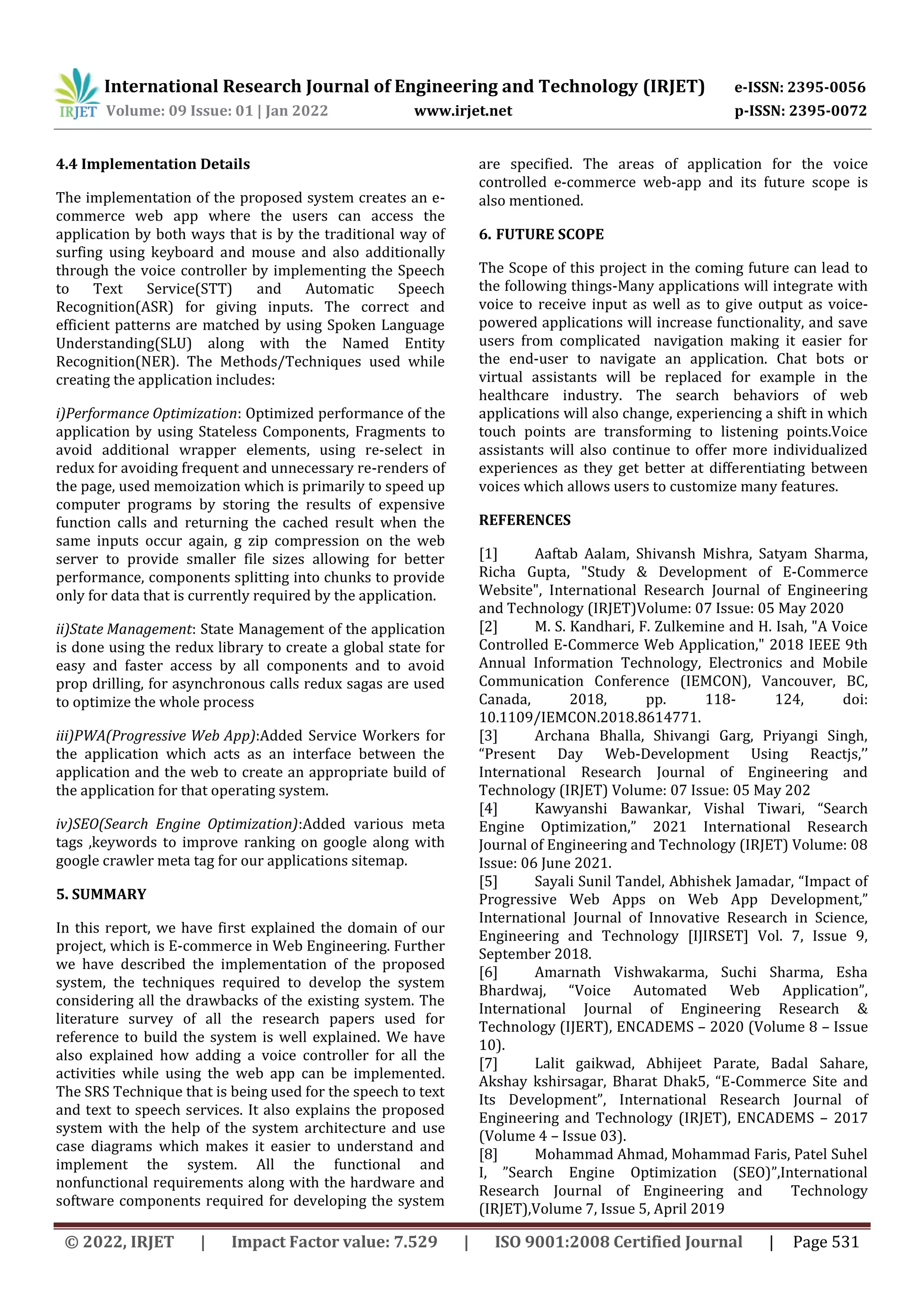 Voice Controlled E-commerce Web App | PDF