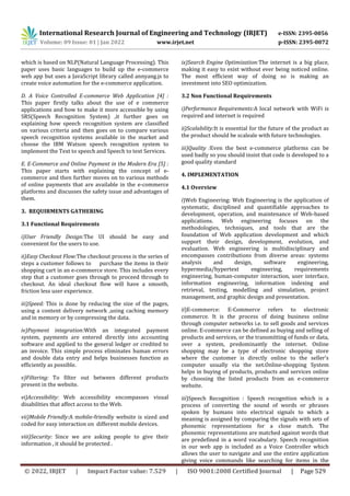 Voice Controlled E-commerce Web App | PDF