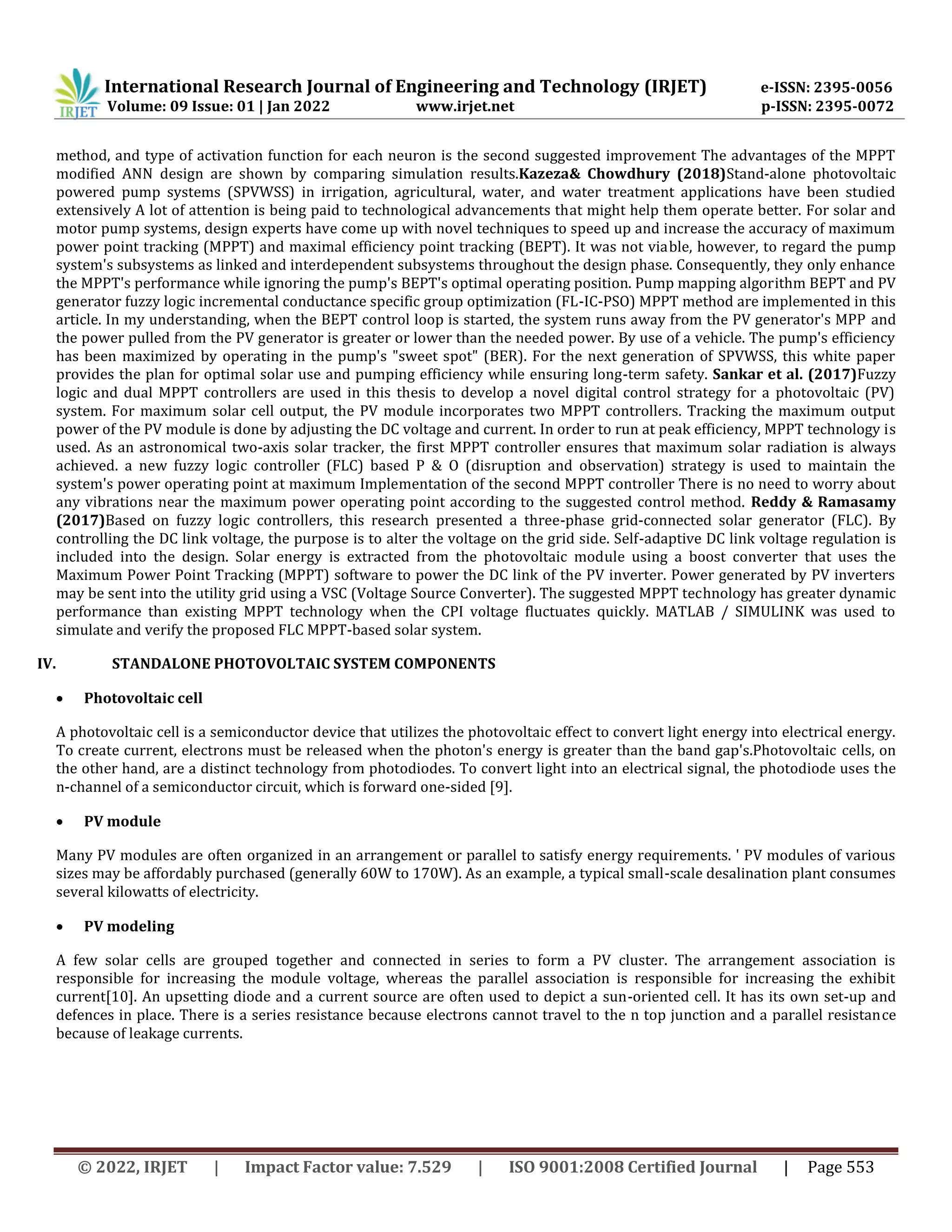Optimization of PV Cell through MPPT Algorithm | PDF