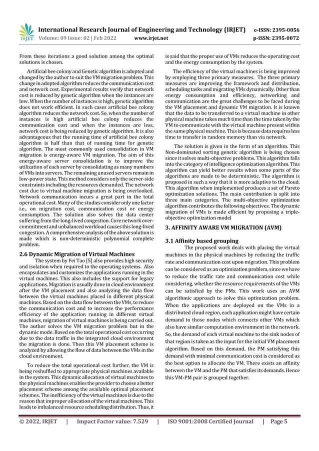 Affinity based virtual machine migration (AVM) approach for effective placement in cloud ...