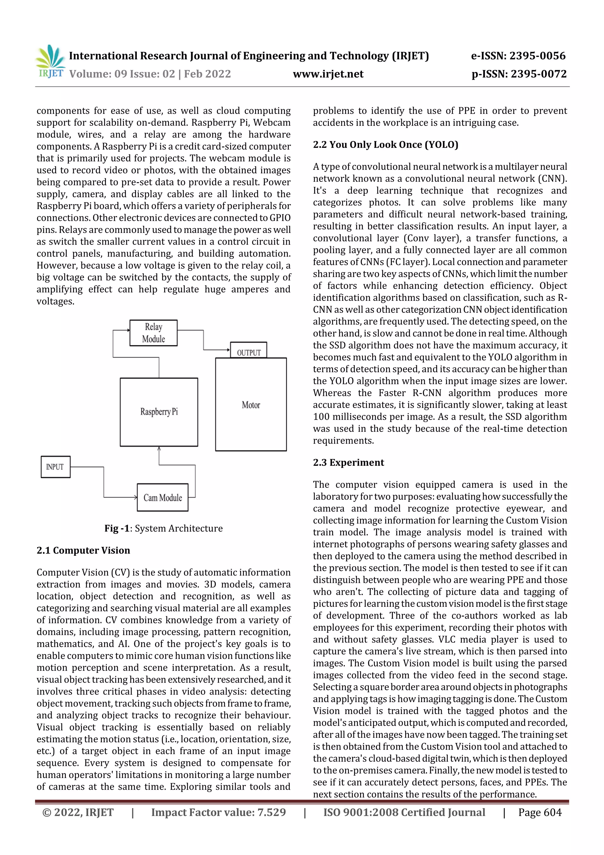 PERSONAL PROTECTIVE EQUIPMENT DETECTION AND MACHINE POWER CONTROL USING IMAGE PROCESSING | PDF