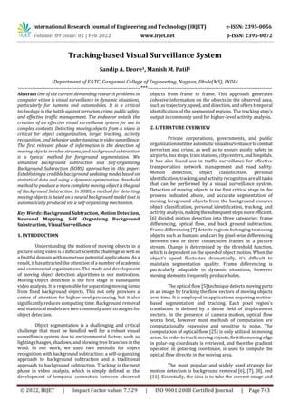 Tracking-based Visual Surveillance System | PDF