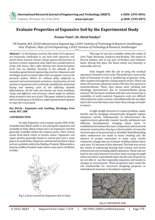 Evaluate Properties of Expansive Soil by the Experimental Study | PDF