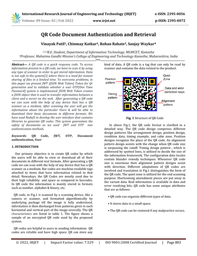 QR Code Document Authentication and Retrieval | PDF | Desktop Publishing | Computer Software and ...
