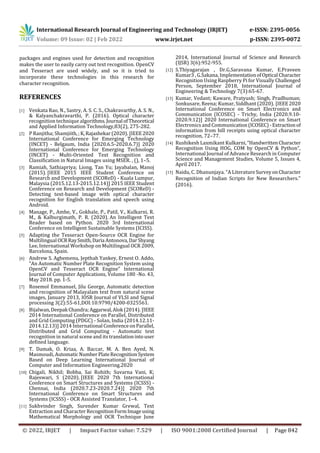 Text Recognition Using Tesseract OCR Facilitating Multilingualism: A ...