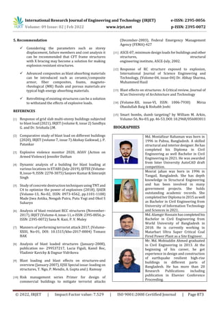 Response of Steel & CFT (Concrete Filled Tube) Frame Structures with Various Bracing under Blast ...