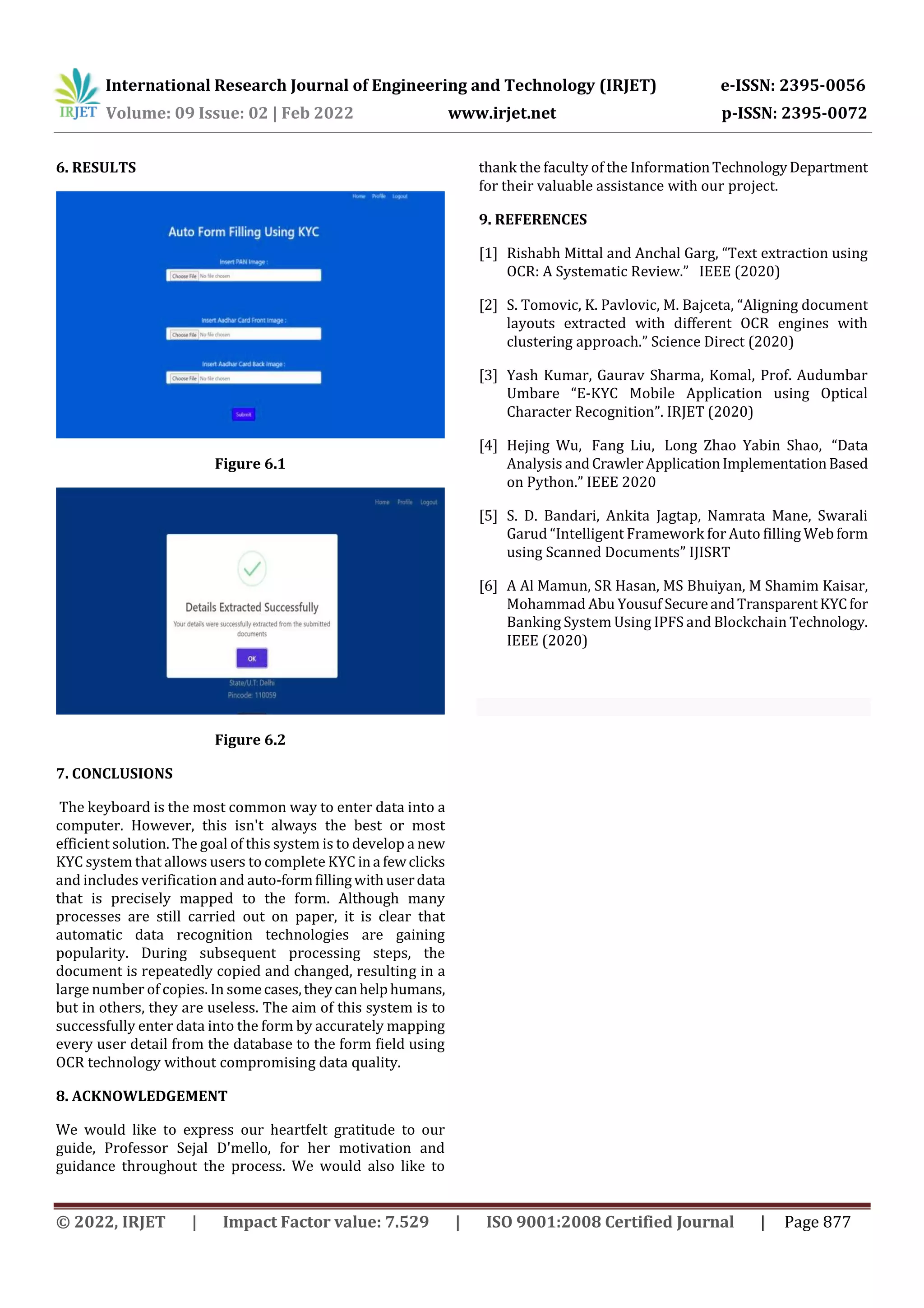 Optical Character Recognition based KYC System | PDF