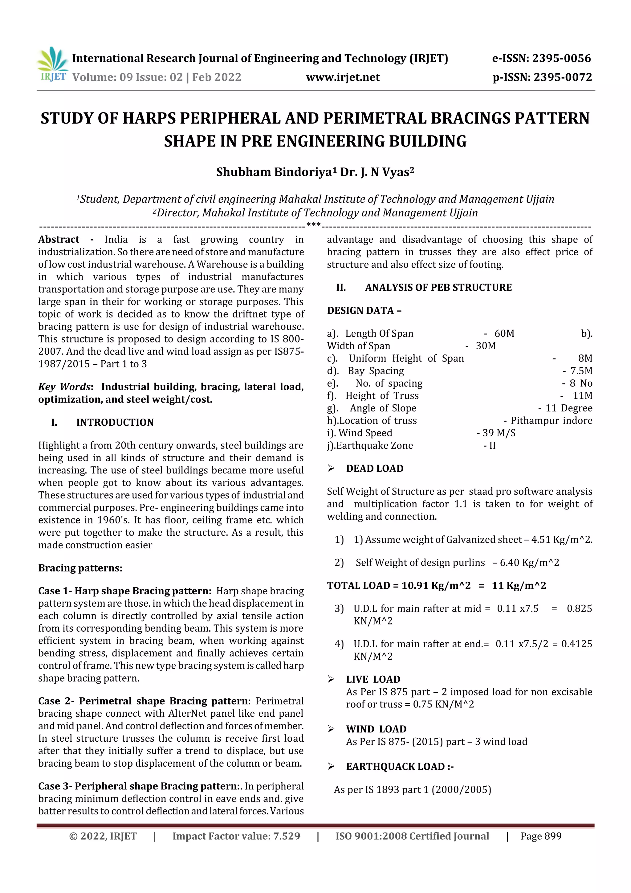 STUDY OF HARPS PERIPHERAL AND PERIMETRAL BRACINGS PATTERN SHAPE IN PRE ...