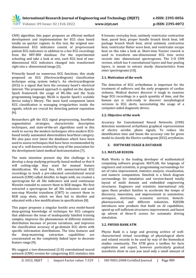 A Review On Ecg Signal Classification Of Scalogram Snap Shots The Use Of Convolutional Neural