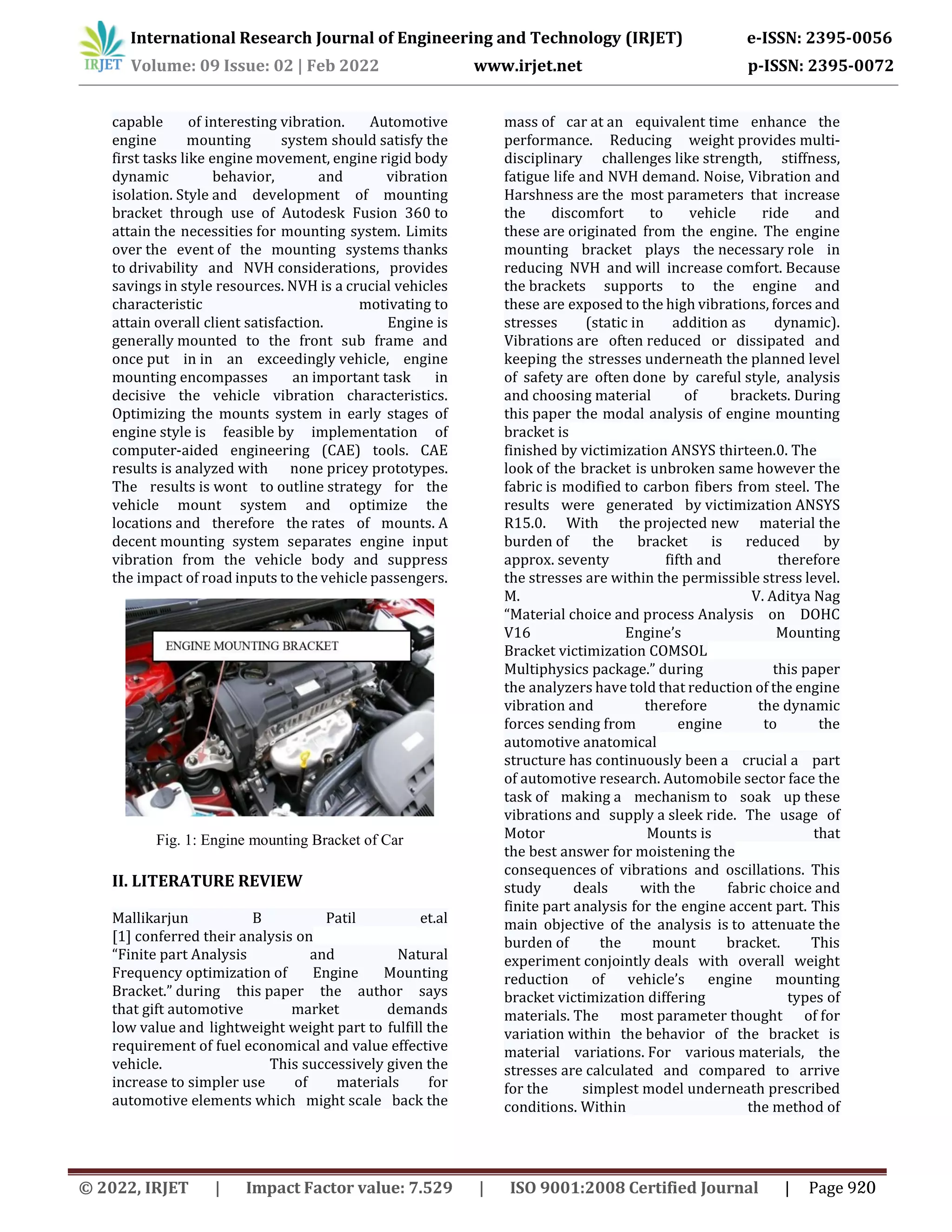 Optimization of Engine Mounting Bracket of Tata Ace Mini Truck | PDF