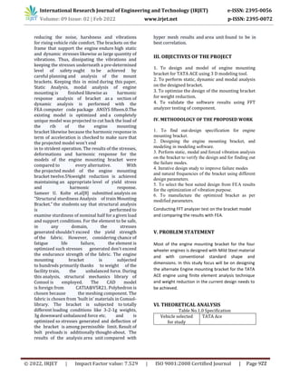 Optimization of Engine Mounting Bracket of Tata Ace Mini Truck | PDF