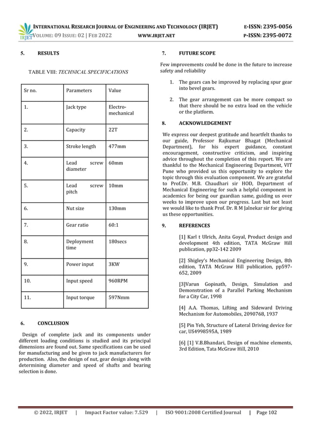 DESIGN AND DEVELOPMENT OF ELECTRO-MECHANICAL LIFTING JACK | PDF