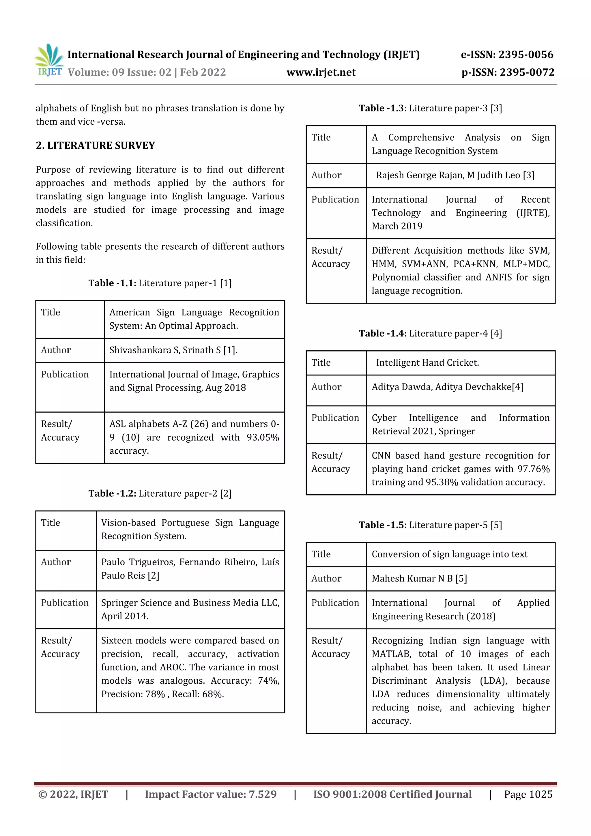 Live Sign Language Translation: A Survey | PDF