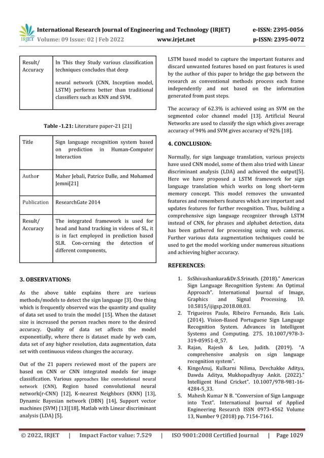 Live Sign Language Translation: A Survey | PDF