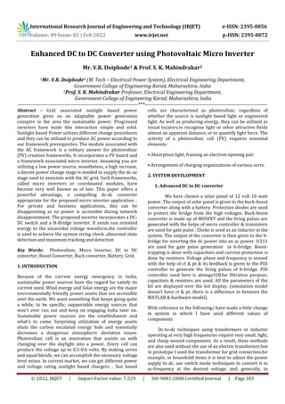 Enhanced DC to DC Converter using Photovoltaic Micro Inverter | PDF | Power and Energy Industry ...
