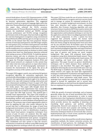 A Survey Paper on Controlling Computer using Hand Gestures | PDF