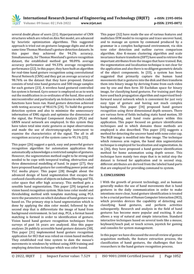 A Survey Paper on Controlling Computer using Hand Gestures | PDF