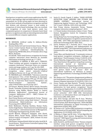 A Survey Paper on Controlling Computer using Hand Gestures | PDF