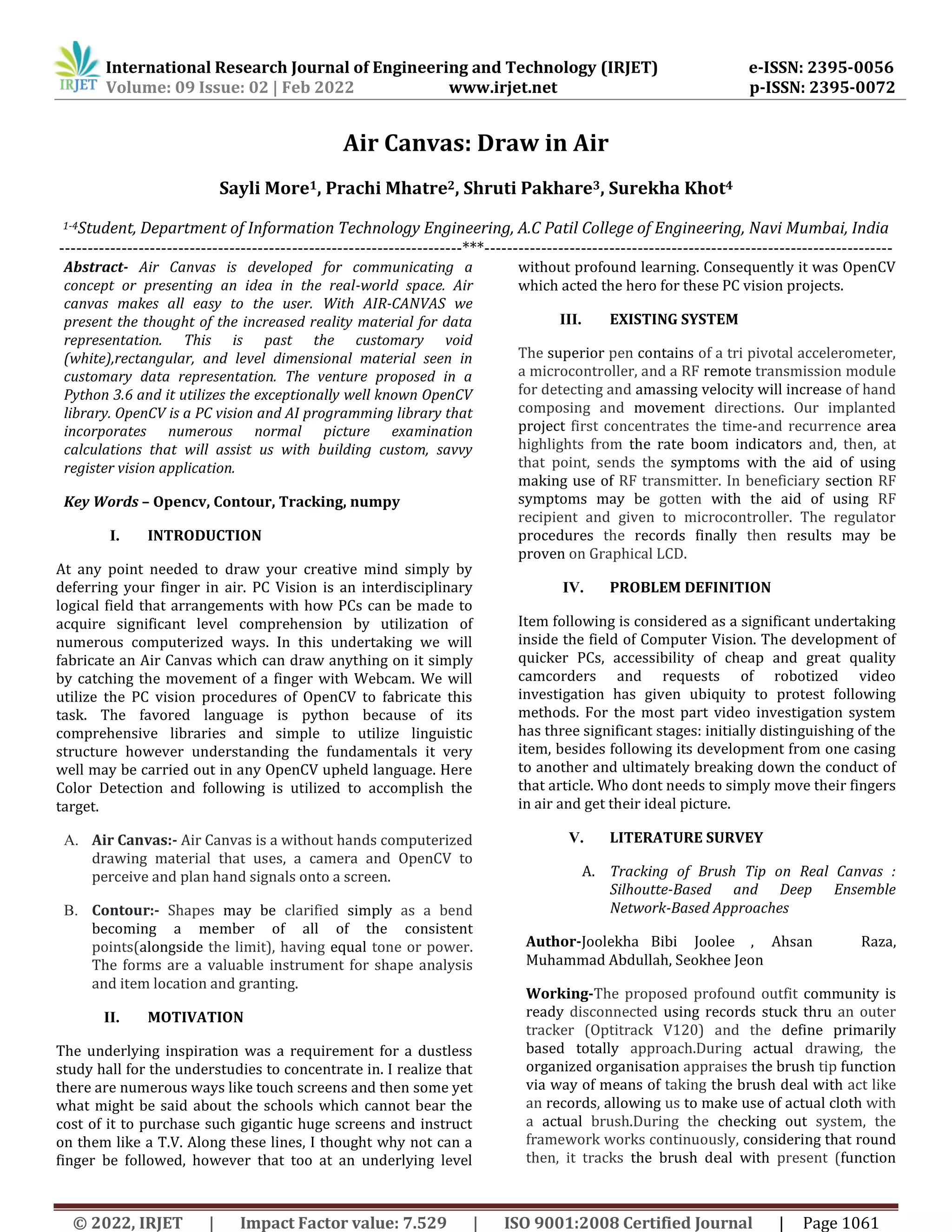 Air Canvas: Draw in Air | PDF