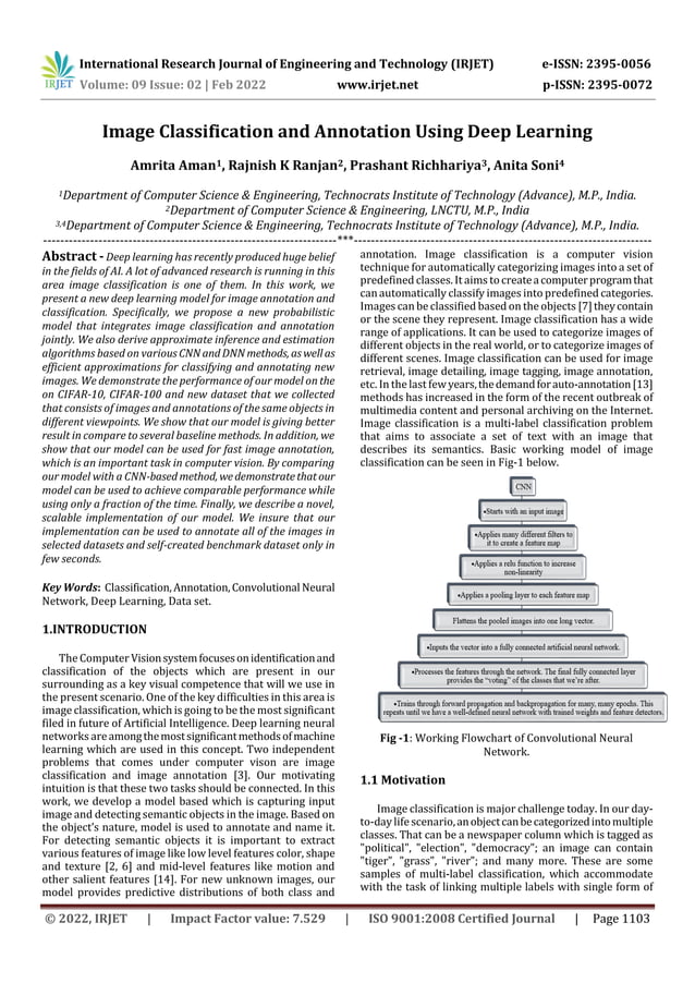 Image Classification and Annotation Using Deep Learning | PDF | Artificial Intelligence ...