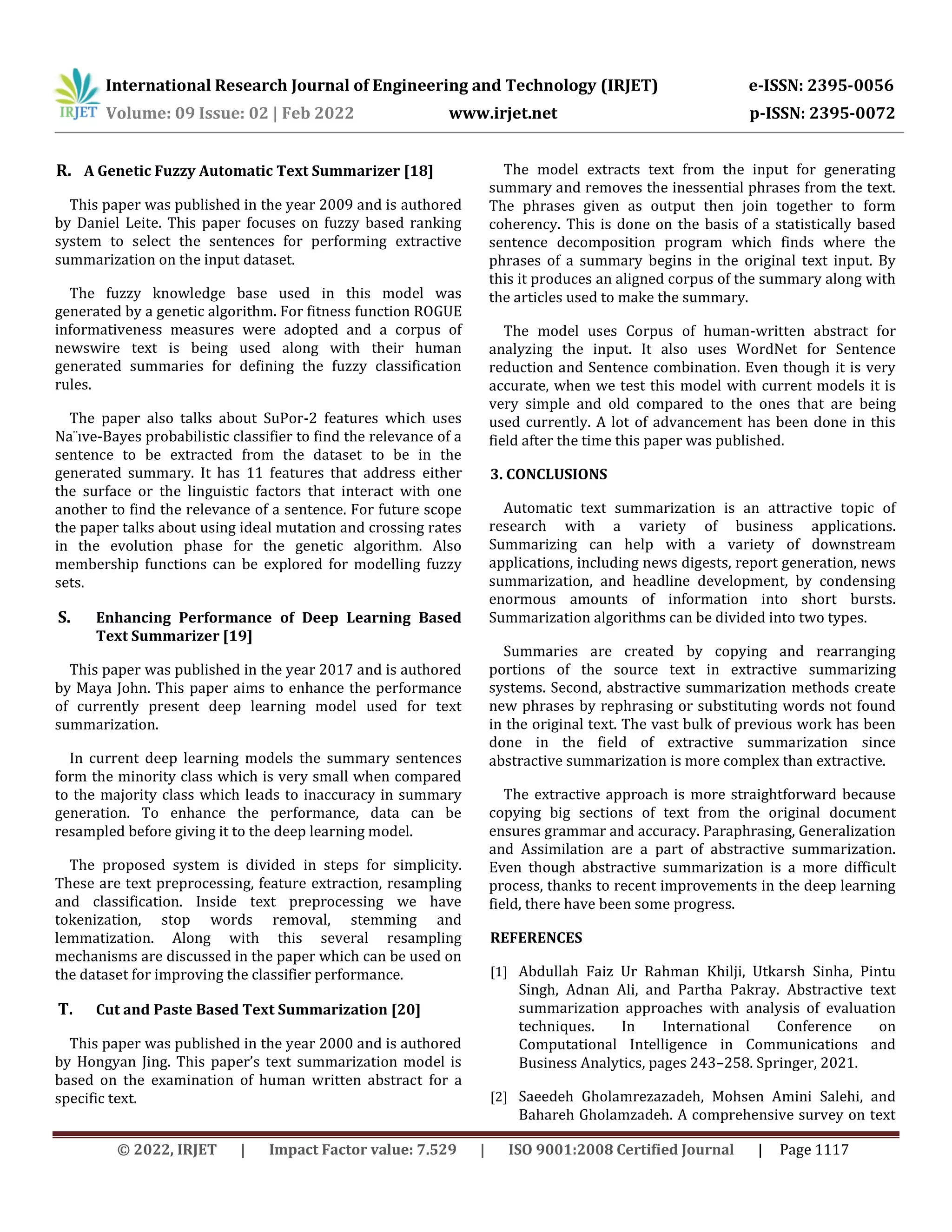 Automatic Text Summarization: A Critical Review | PDF