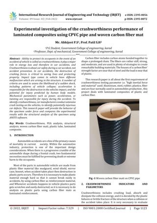 Experimental investigation of the crashworthiness performance of ...