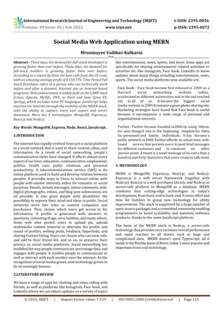 Social Media Web Application using MERN | PDF