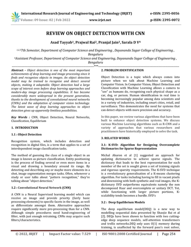 REVIEW ON OBJECT DETECTION WITH CNN | PDF | Artificial Intelligence ...