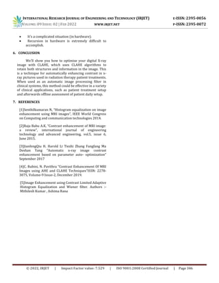 X-Ray Image Enhancement using CLAHE Method | PDF