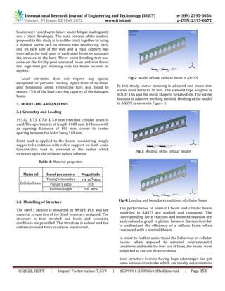Stiffening and Strengthening of Deteriorated Cellular Beams by Local Post- Tensioning | PDF