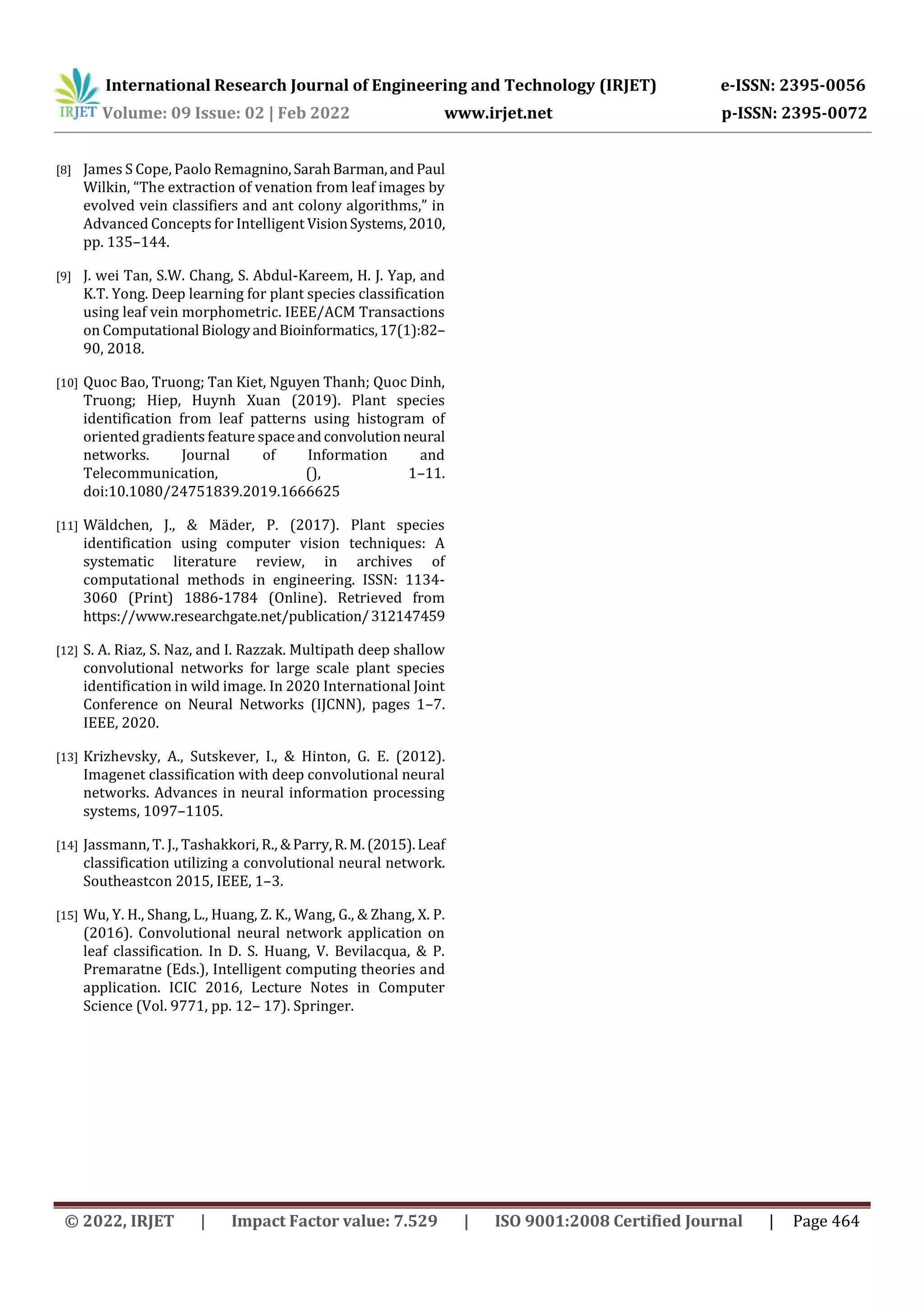 Automated Plant Identification with CNN | PDF