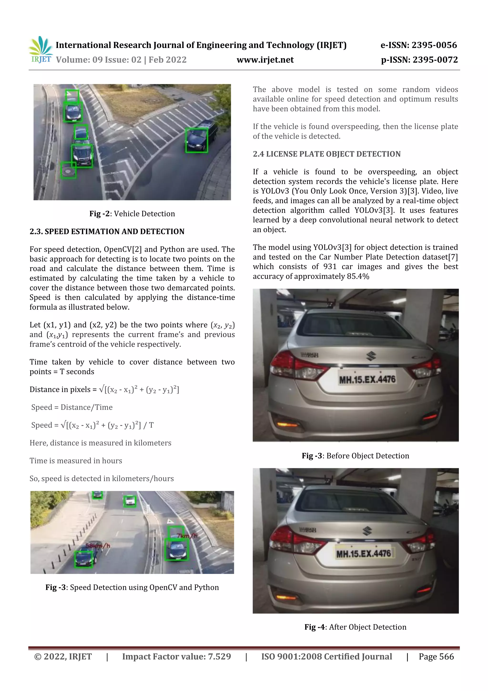 Real-Time Automated Overspeeding Detection and Identification System | PDF
