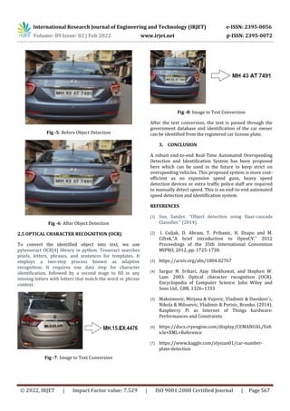 Real-Time Automated Overspeeding Detection and Identification System | PDF