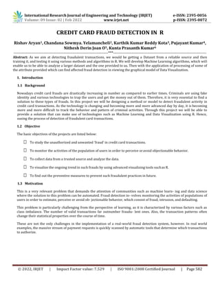 CREDIT CARD FRAUD DETECTION IN R | PDF