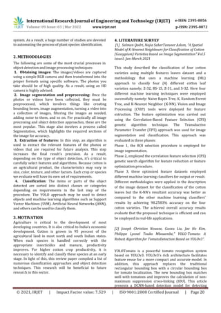 Literature Review on Classification of Cotton Species | PDF