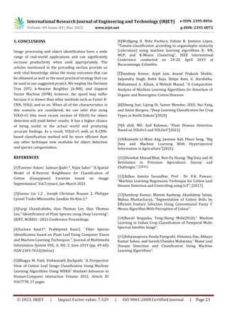 Literature Review on Classification of Cotton Species | PDF