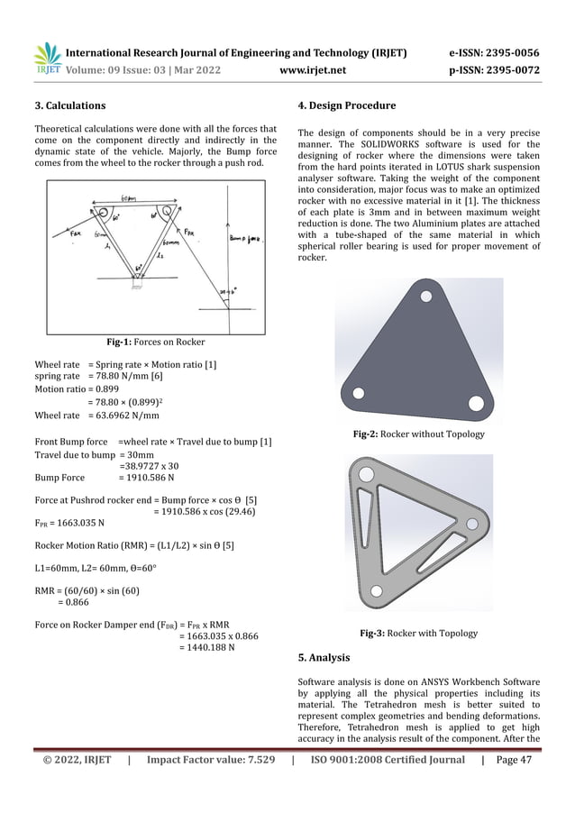 DESIGN AND OPTIMIZATION OF SUSPENSION ROCKER (BELL-CRANK) | PDF