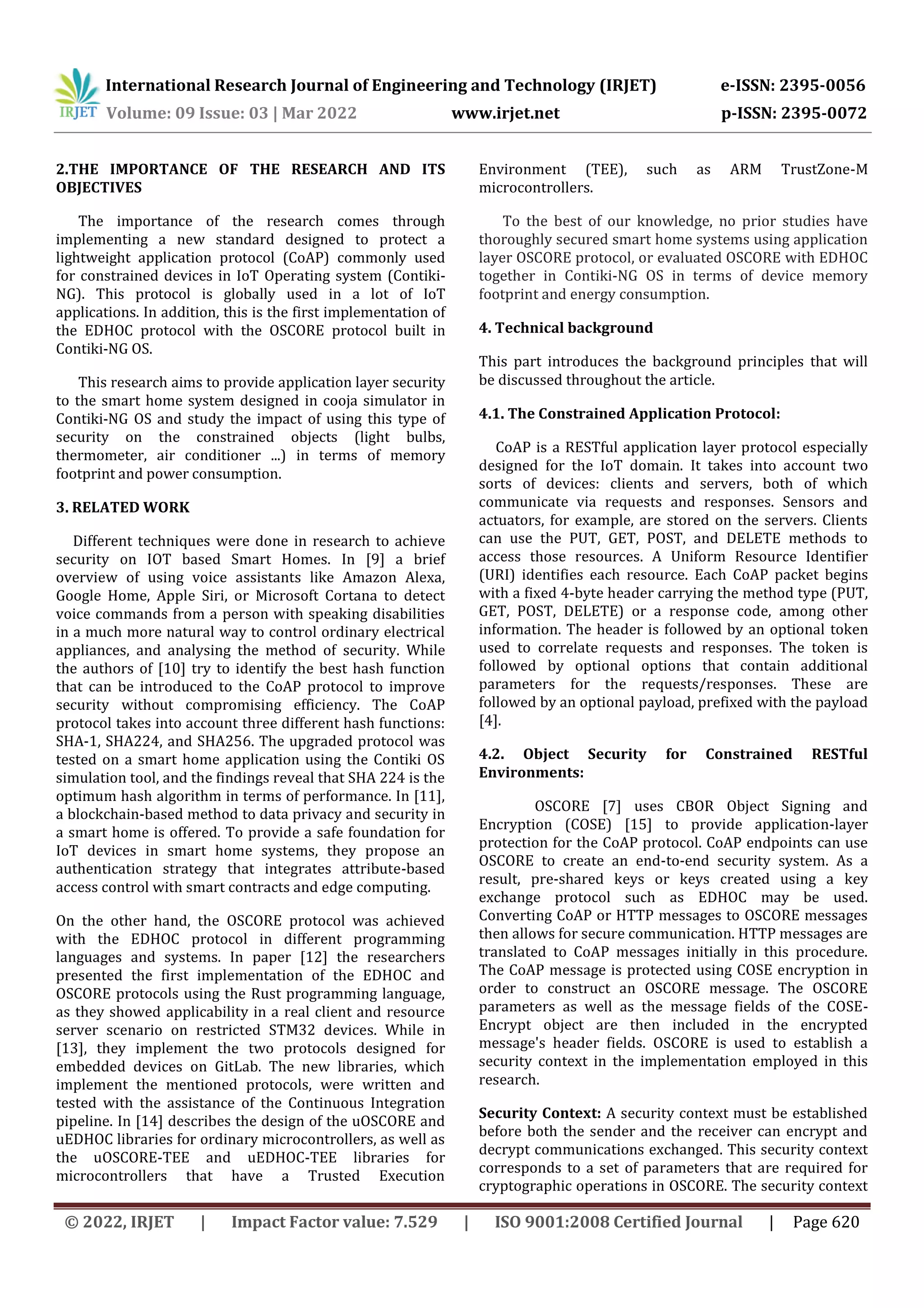 Application Layer Security for IoT: The Case Study of a Smart Home | PDF