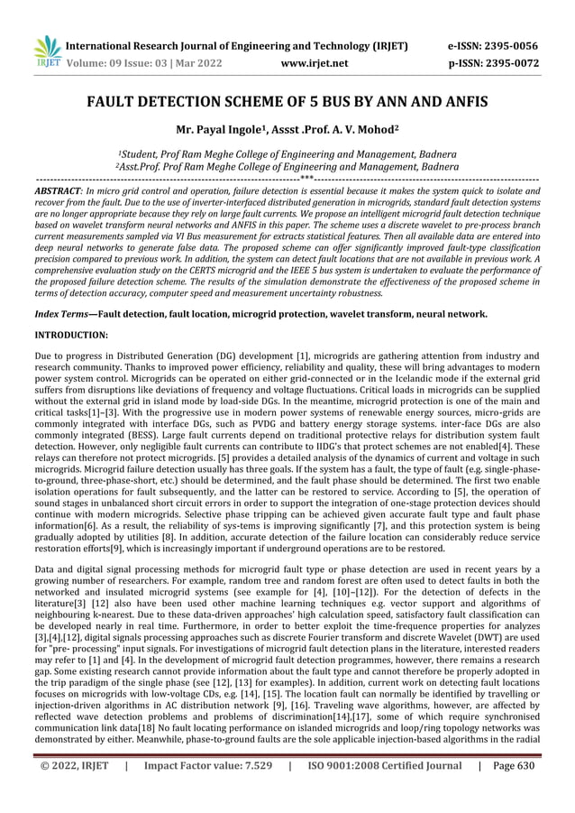 Fault Detection Scheme Of 5 Bus By Ann And Anfis Pdf