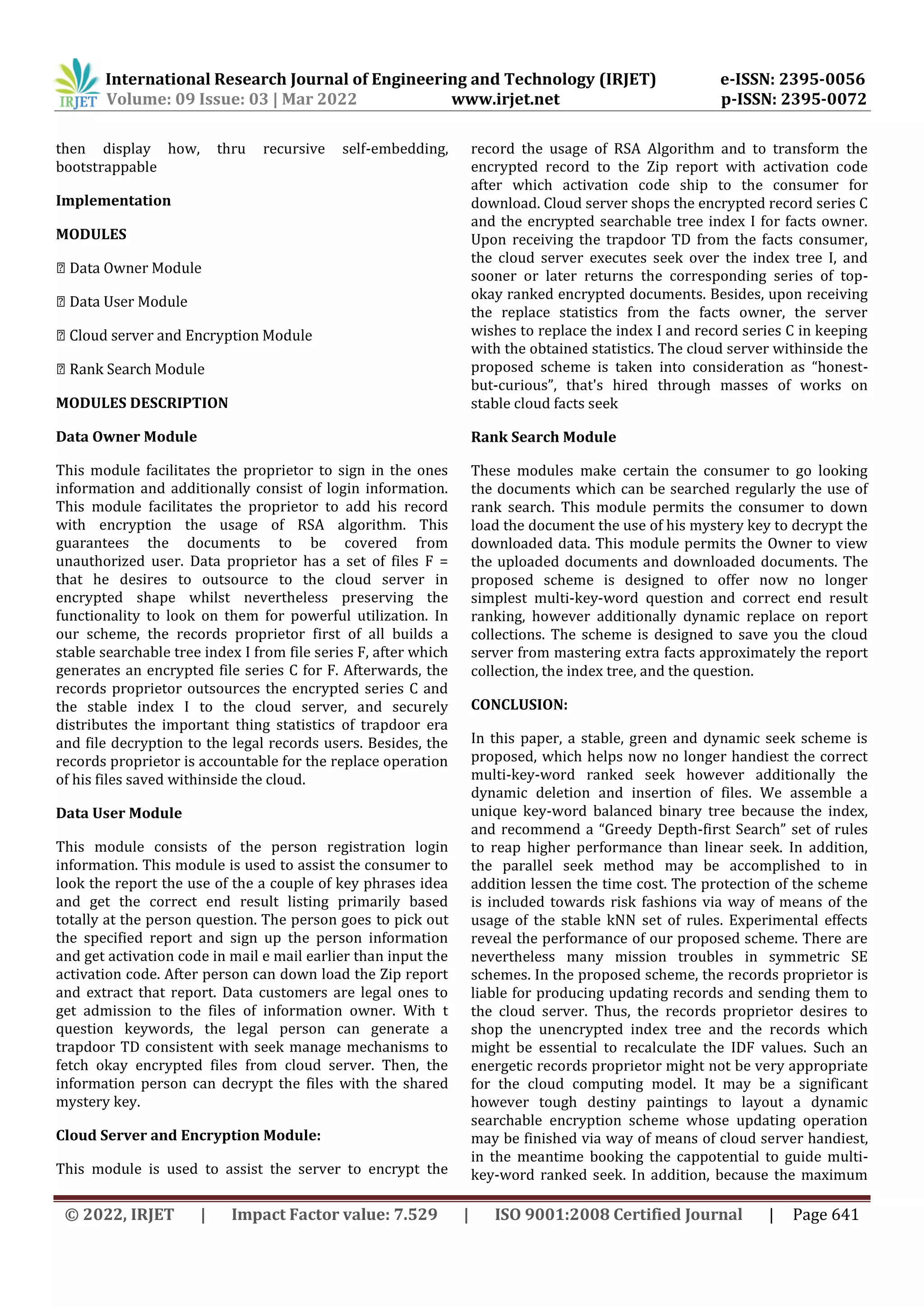 A Secure And Dynamic Multi Keyword Ranked Search Over Encrypted Cloud Data Pdf