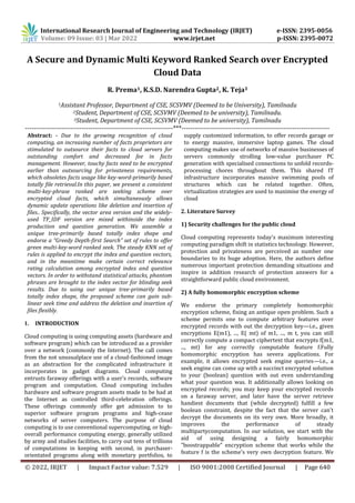 A Secure and Dynamic Multi Keyword Ranked Search over Encrypted Cloud Data | PDF