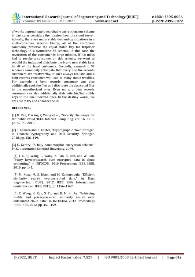 A Secure and Dynamic Multi Keyword Ranked Search over Encrypted Cloud Data | PDF