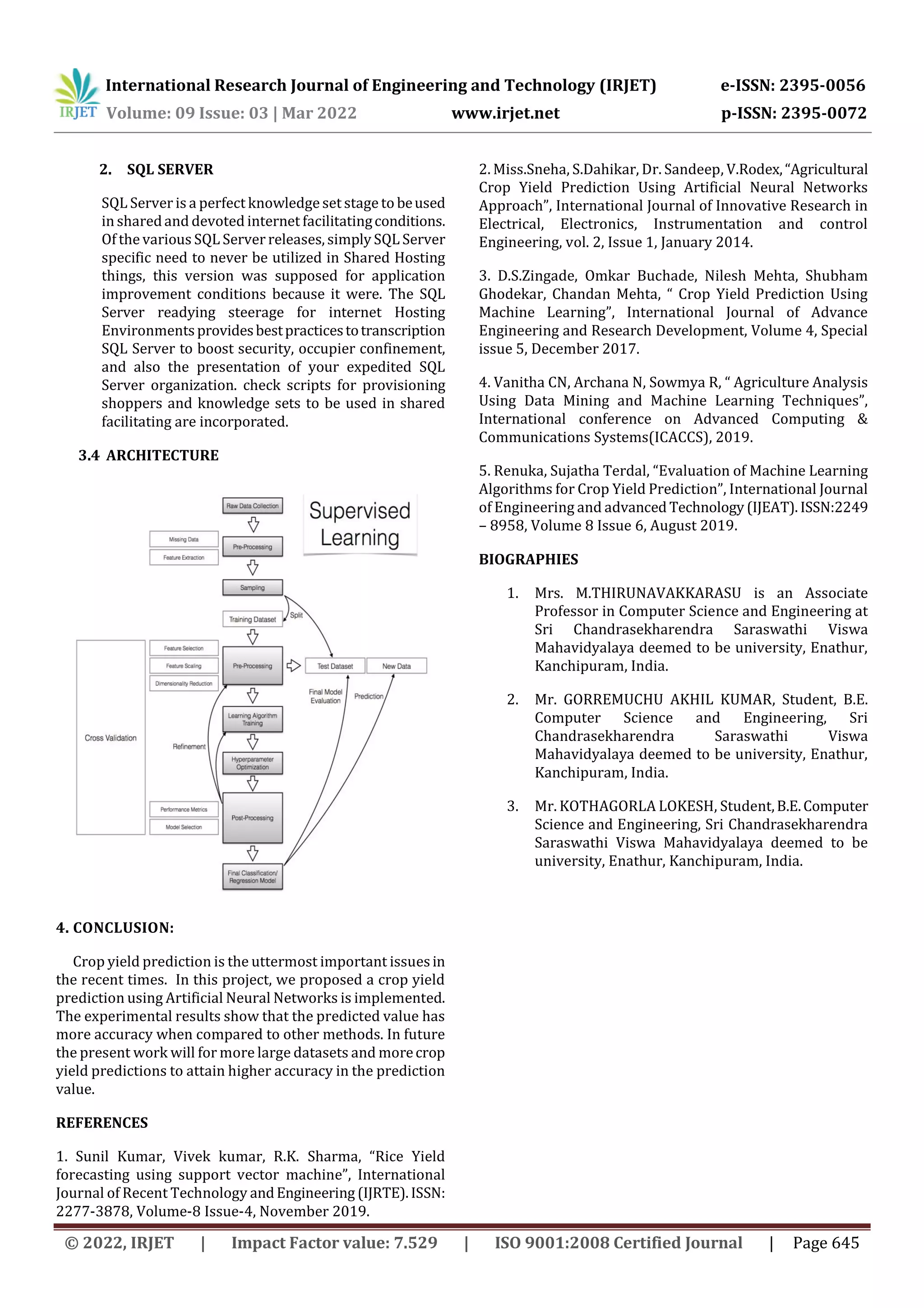 CROP YIELD PREDICTION USING ARTIFICIAL NEURAL NETWORK | PDF